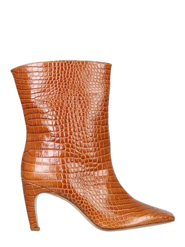 GIA BORGHINI Atena Croc Effect Boots - Brown