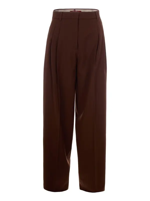 Max Mara Tailored Virgin Wool Trousers - Cioccolato