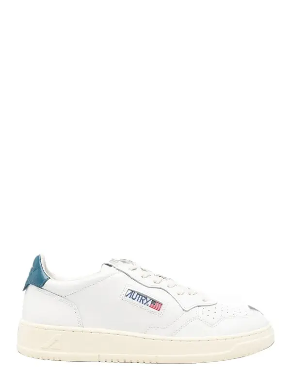 AUTRY Leather Sneakers With Perforated Toe And Multi-textured Inserts - Bianco