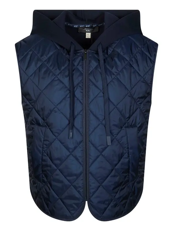 Max Mara Quilted Gilet With Hood - Blu