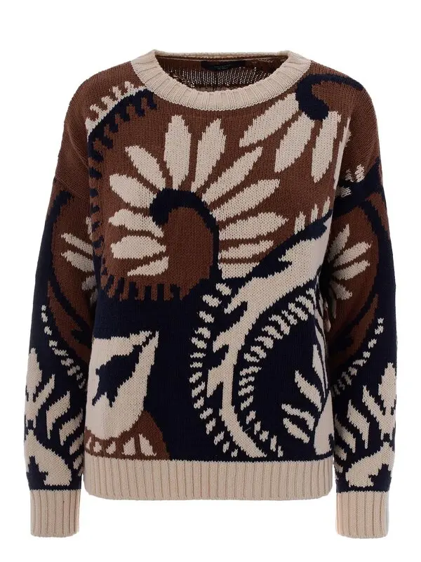 Max Mara P26" Patterned Knit Sweater - Cuoio