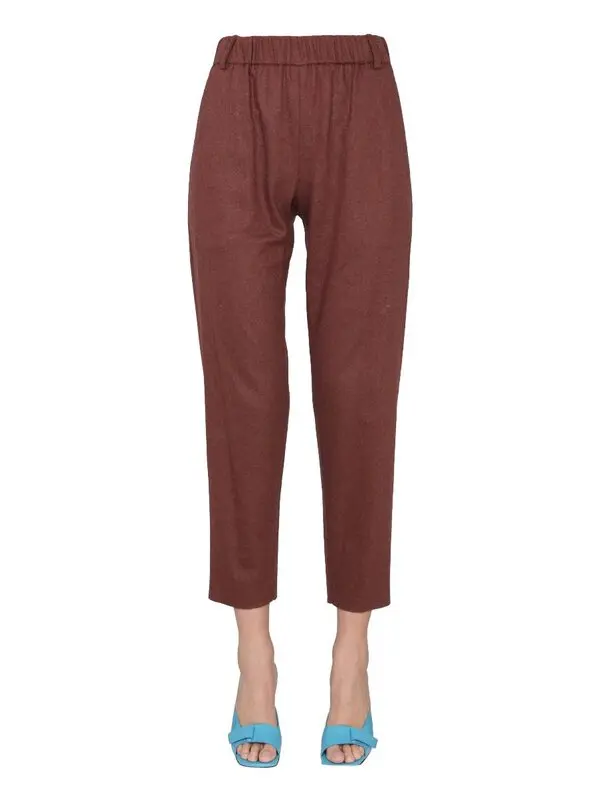 ALYSI Elegant Cigarette Pants - Brown