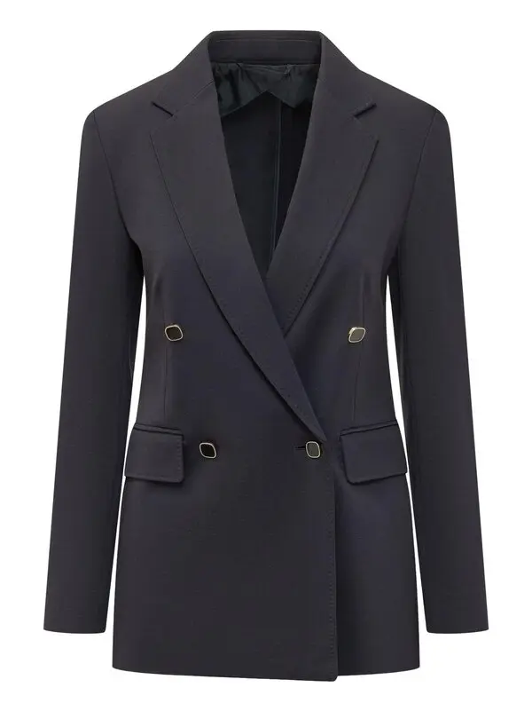 Max Mara Double-breasted Blazer With Notched Lapel - Blu