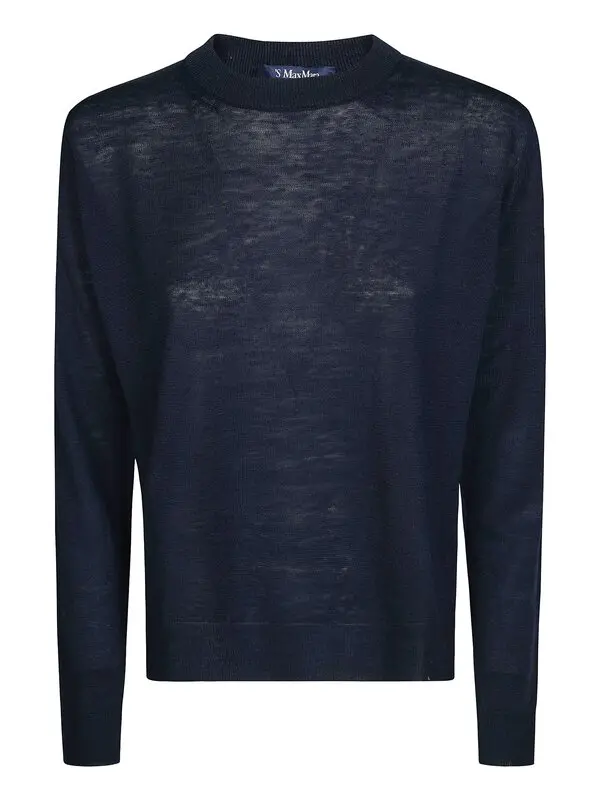 Max Mara Lightweight Linen Sweater - Blu