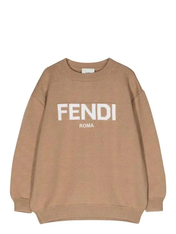 Fendi Crewneck Sweater With Logo - Multicolour