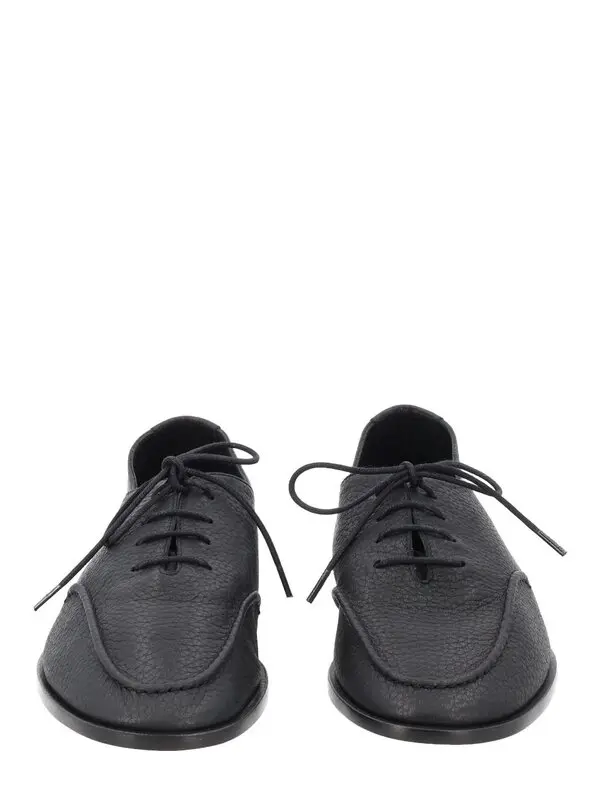 Hereu Plegada Shiny Deconstructed Lace-up Shoe - Black