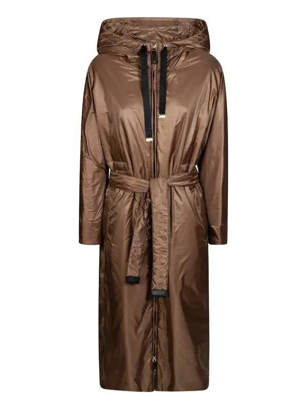 CUBE MAX MARA The Cube Pisoft Quilted Down Jacket With Hood - Marrone