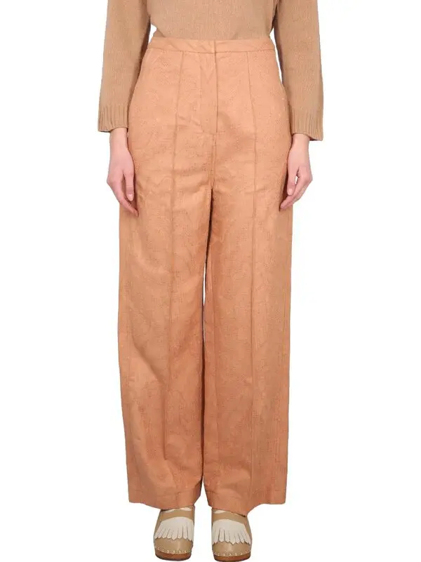 ALYSI Tailored Wide Leg Trousers - Brown