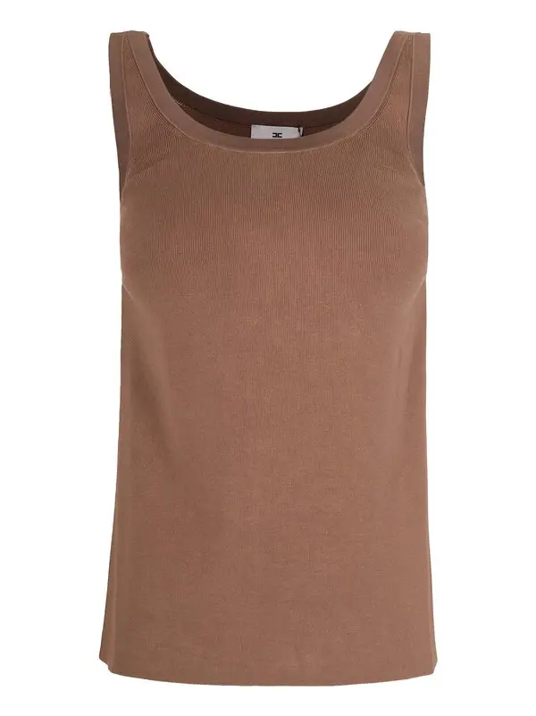 Elisabetta Franchi Textured Cropped T-shirt - Argilla/burro