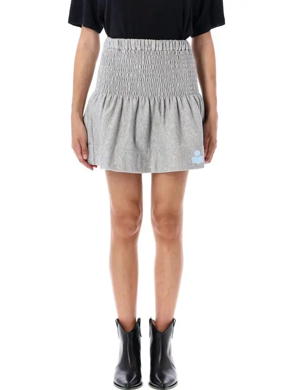 MARANT ETOILE Paintcifica Mini Skirt - Grey Ice Blue