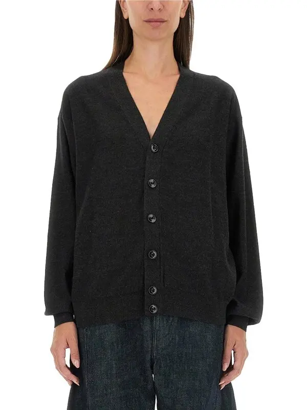 LEMAIRE Relaxed Twisted Cardigan In Merino Blend - Grey