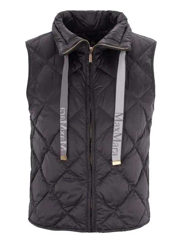 Max Mara Quilted Puffer Vest - Grigio Scuro