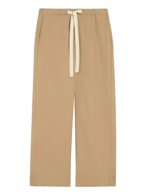 Max Mara Straight Leg Cotton Trousers - Beige