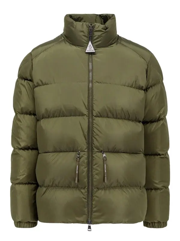 Moncler Down Jacket With Zip Closure And Drawstring Hem - Green