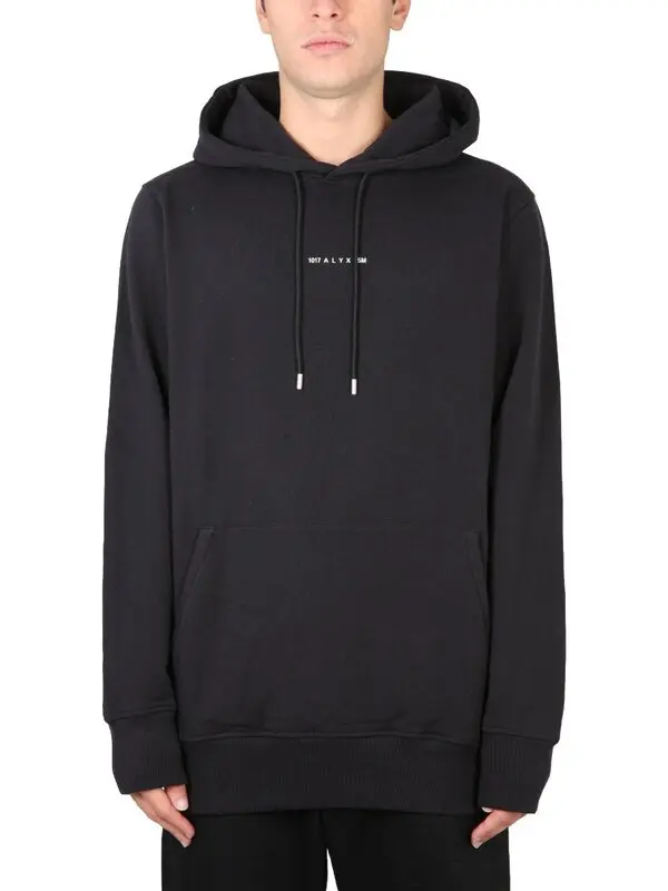 1017 Alyx 9sm Logo-print Pullover Hoodie - Black