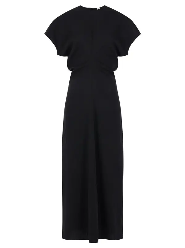 TOTEME Slouch Waist Wool Dress - Black