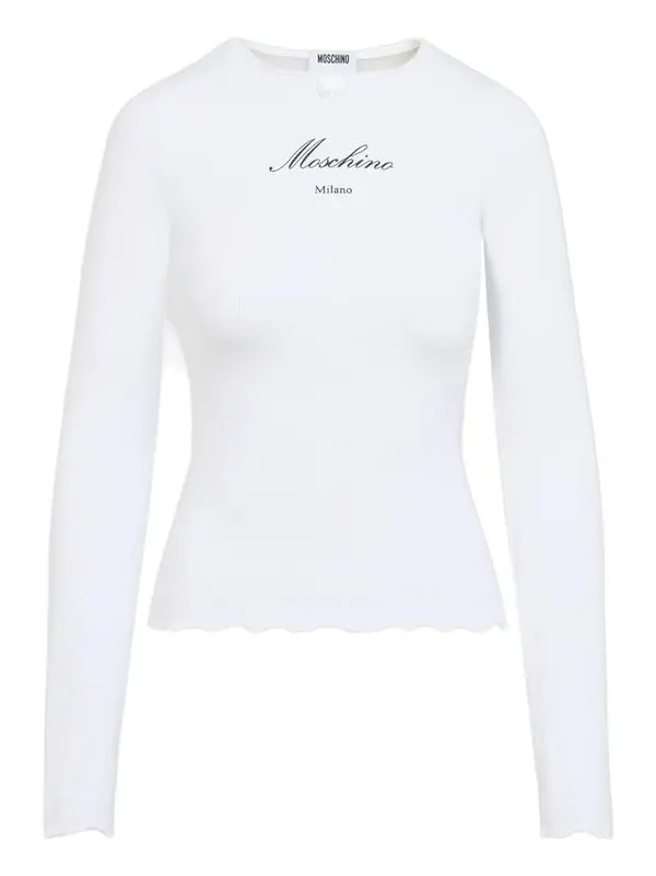 Moschino Ls Cotton T-shirt - White