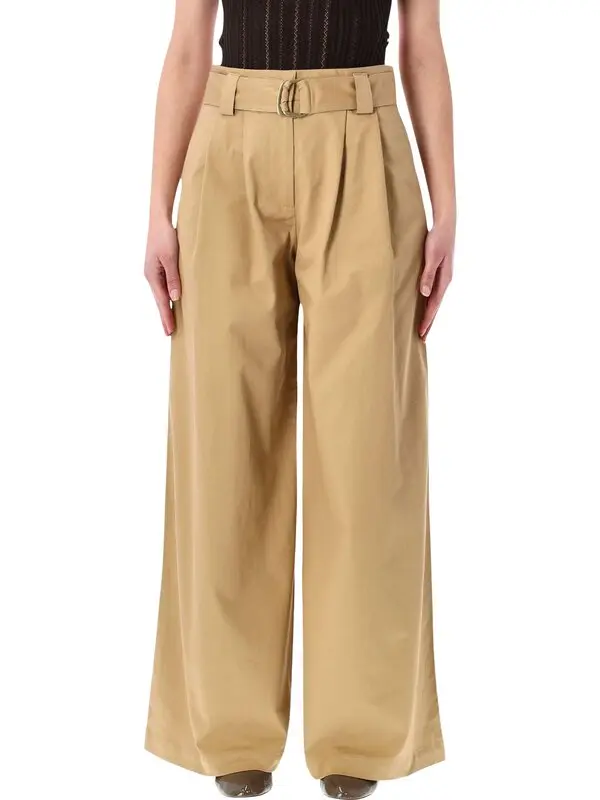 SESSUN High-rise Belted Wide-leg Trousers - Cajou Beige