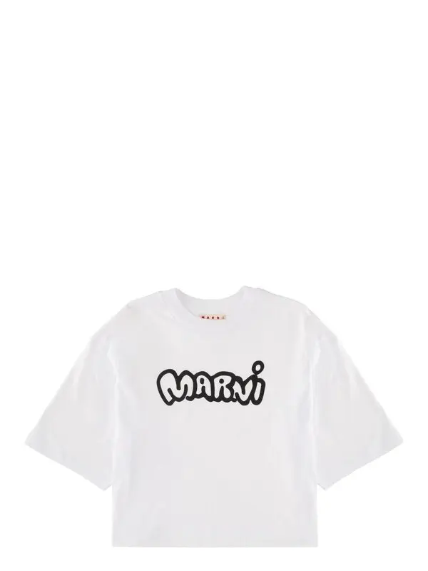 Marni Graphic Cotton Knit T-shirt - White
