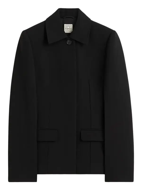 TOTEME Single-breasted Jacket With Spread Collar And Flap Pockets - Black