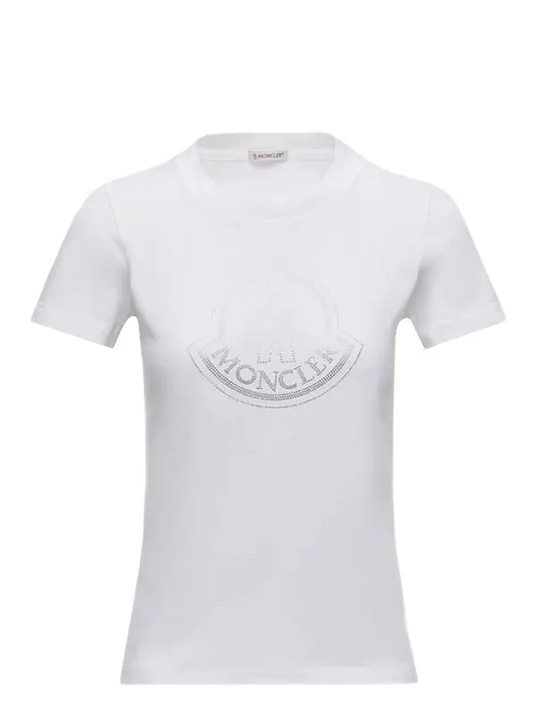 Moncler Ribbed Crewneck Short Sleeve T-shirt - White