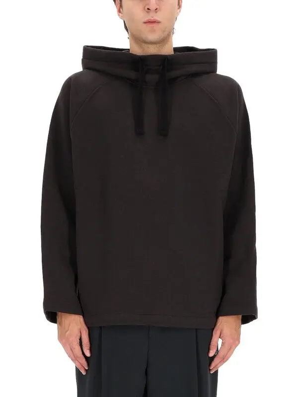 LEMAIRE Wool Cotton Blend Hoodie - Grey