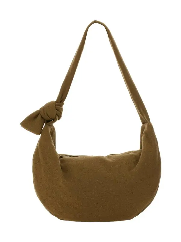 ALYSI Mini Shoulder Bag With Knot Detail - Military Green