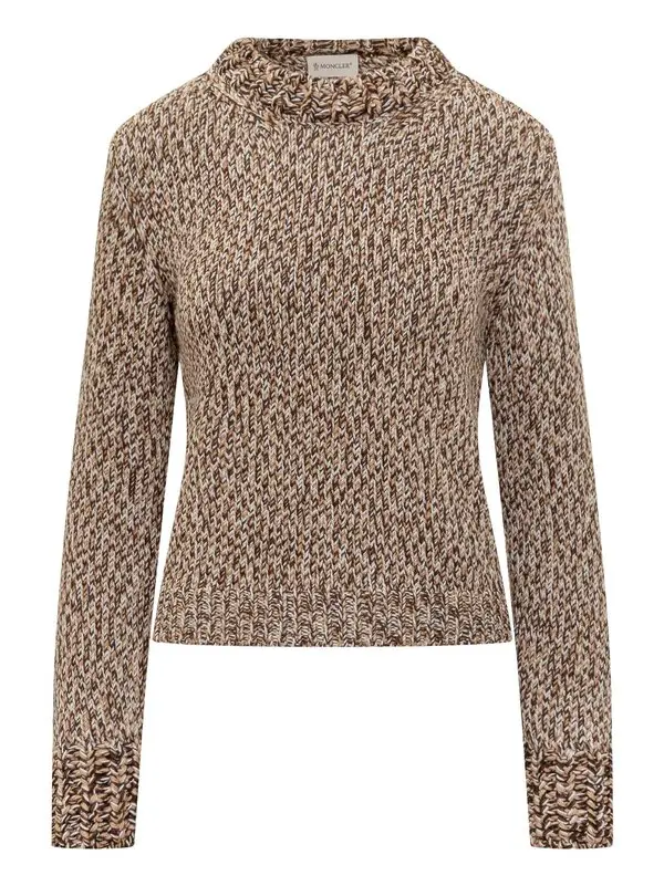 Moncler Lana" Virgin Wool Pullover - Marrone