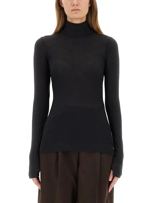 LEMAIRE Lemiare Seamless High Neck Top In Fine Merino Wool - Grey