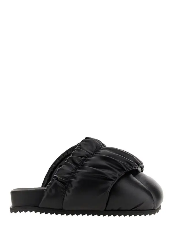 YUME YUME Sandal Tent" Gathered Leather Slides - Black
