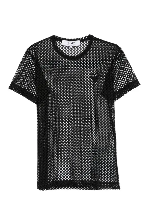 Play Comme Des Garcon Classic Mesh T-shirt With Emblem - Black