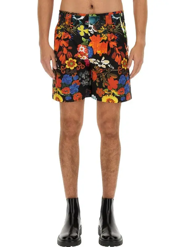 Moschino Bermuda Shorts With Floral Pattern - Multicolour
