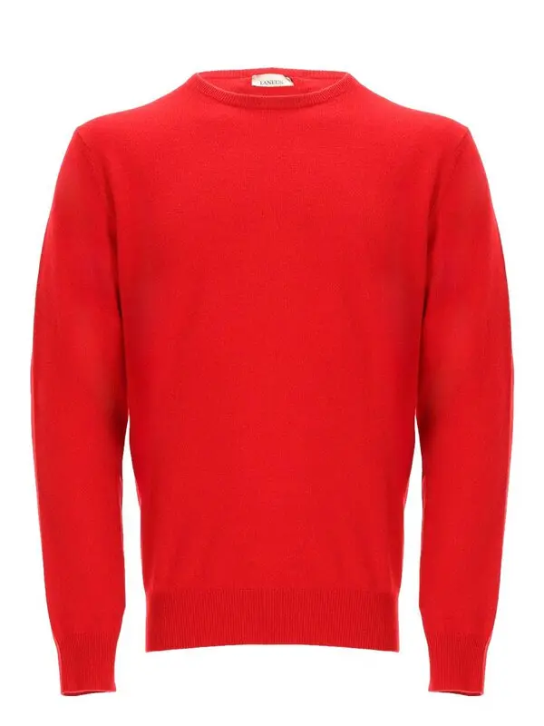 LANEUS Cashmere Crewneck Sweater - Red