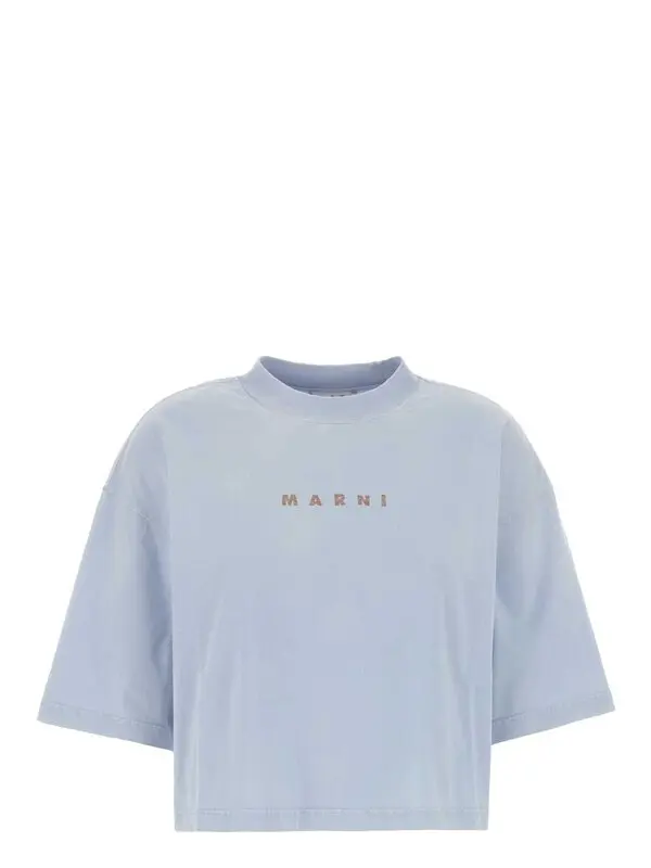 Marni Sunshine" Graphic Print Cotton T-shirt - Light Blue
