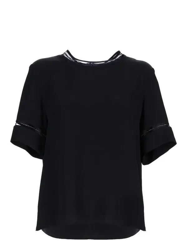 Fabiana Filippi Chain Trim Silk Blend Shirt - Blue