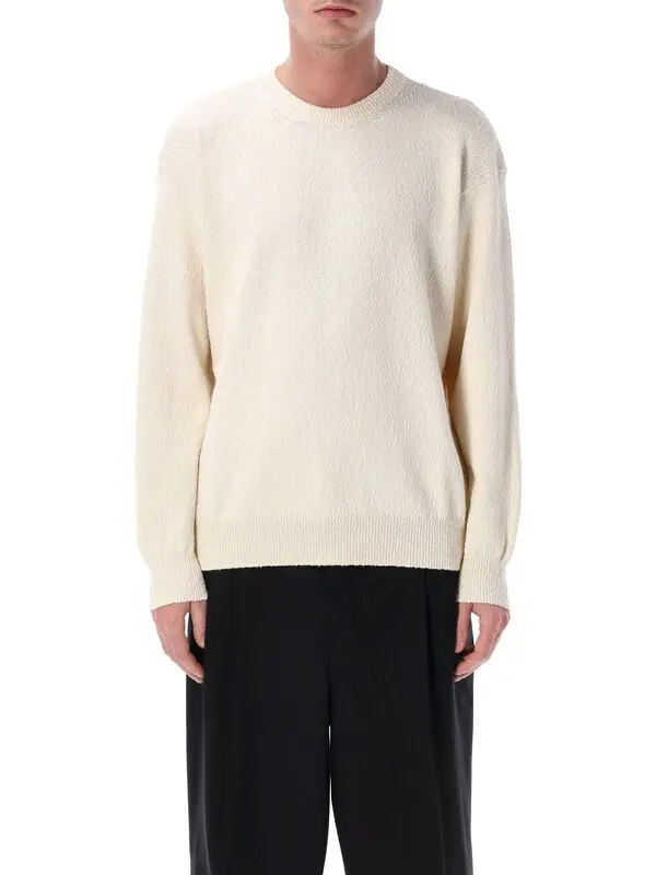 ROBERTO COLLINA Irregular Textured Crewneck Sweater - Beige