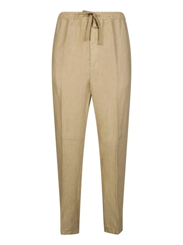 Altea Mattia Linen Drawstring Trousers - Beige