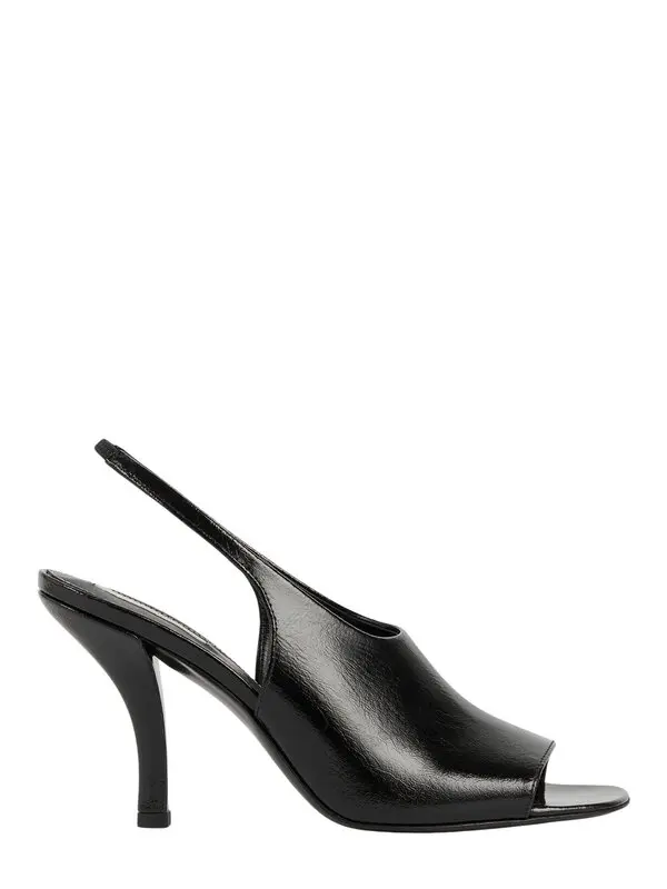TOTEME Heeled Slingback Pumps In Premium Calf Leather - Black