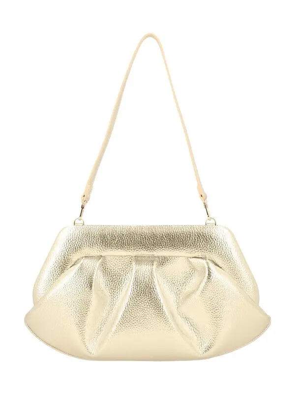 THEMOIRE Leather Baguette Clutches - Gold