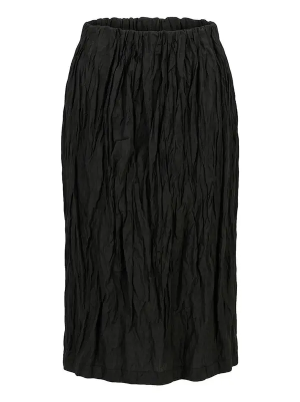 TOTEME Wrinkled Cotton Blend Mini Skirt - Dark Green