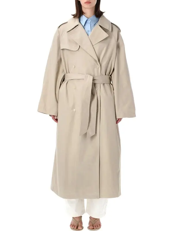 THE FRANKIE SHOP Oversized Trench Jacket - Beige