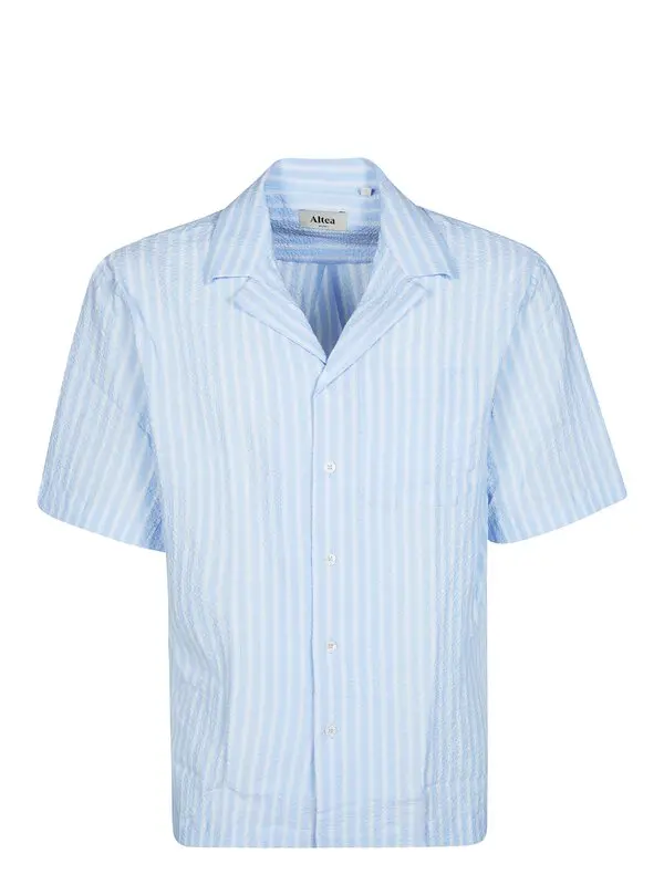 Altea Mini Seersucker Button-up Shirt - Azzurro