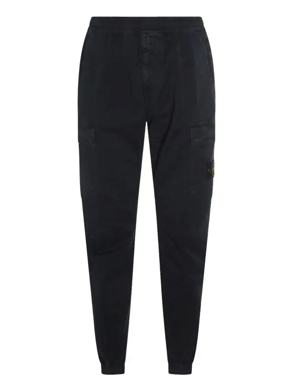 Stone Island Trousers With Vertical Pockets And Hidden Zips - Blue