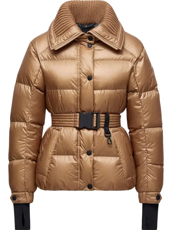Moncler Technical Ski And Snowboard Coat With Removable Hood - Brown