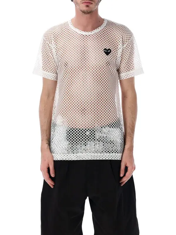 Play Comme Des Garcon Mini Heart Graphic T-shirt For - White