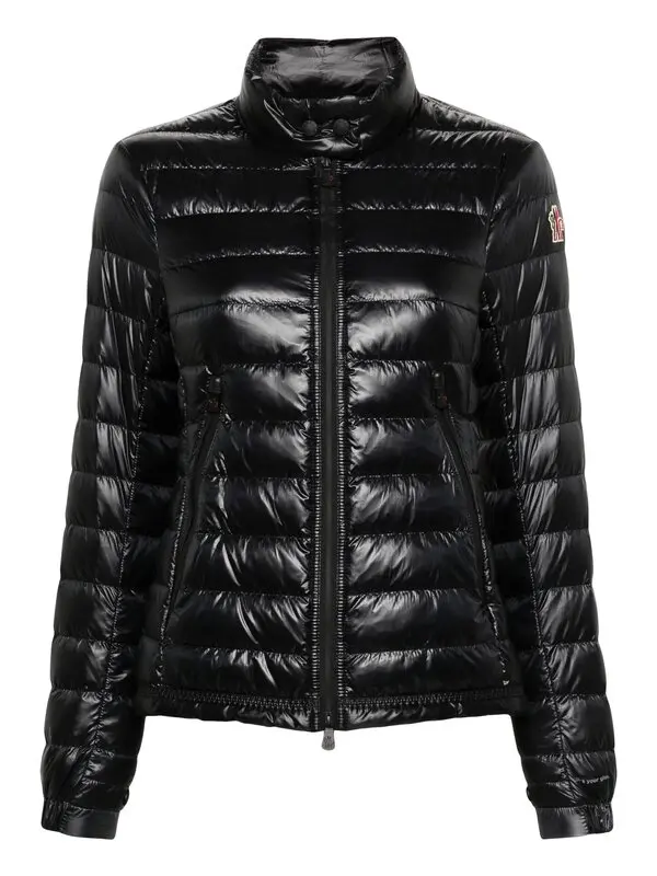 Moncler Packable Nylon Down Jacket With Stand-up Collar - Black