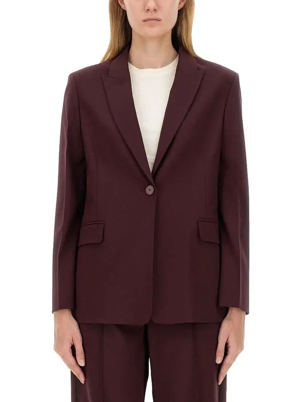 ALYSI Tailored Single-breasted Blazer - Bordeaux
