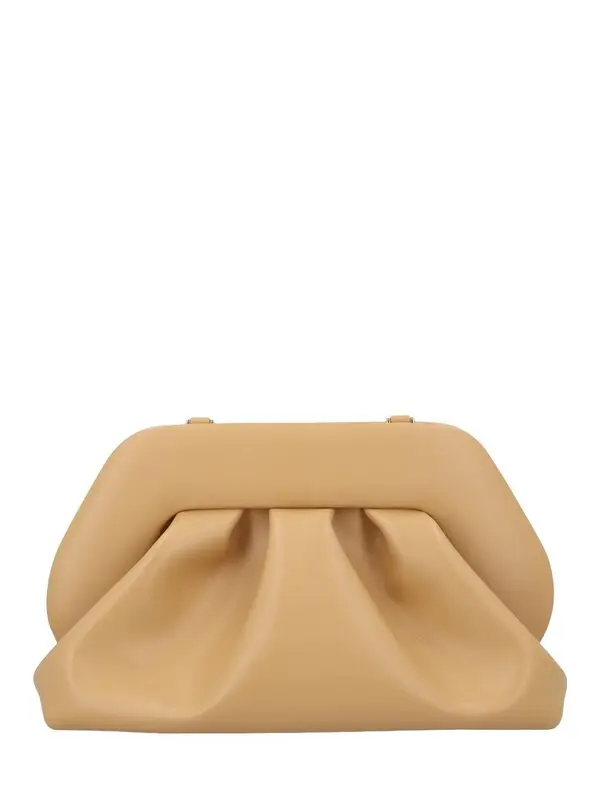THEMOIRE Gathered Clutch Bag - Beige