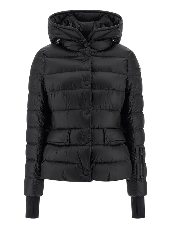 Moncler Hooded Down Jacket With Zip And Button Closure - Black
