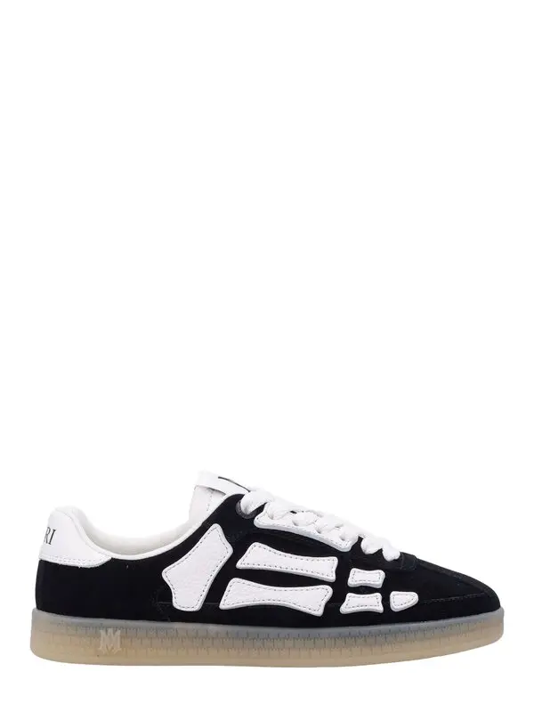 Amiri Pacific Bones In Bandana Denim Low Top Sneakers - Black